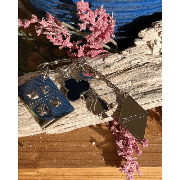 Jimmy Choo | Accessories | Jimmychoo Purse Charm Keychain Silver Ace Of ...